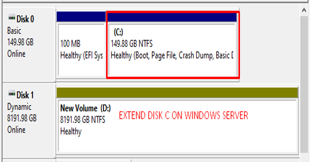 Hướng dẫn Extend Disk ổ C trên Windows Server 2022, 2019…