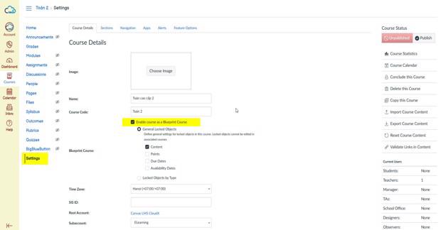 Blueprint Course trong Canvas LMS là gì, cách bật Blueprint Course ...